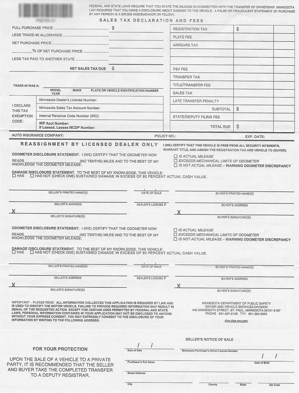 Minnesota State Vehicle Title Transfer Guide. Sell My Car Now